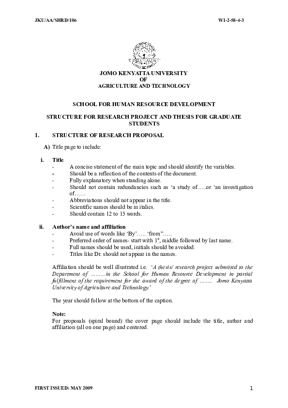 (DOC) structure of a research project