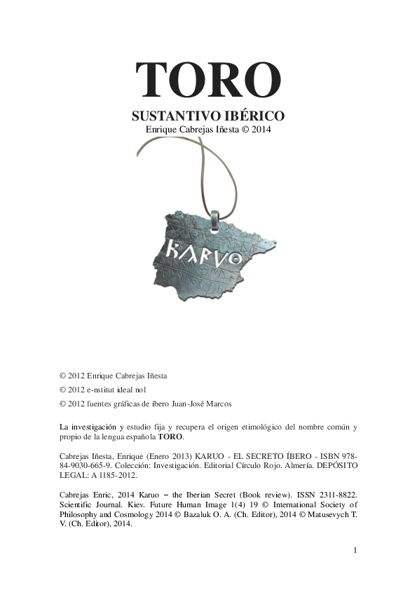 (PDF) El origen del nombre TORO