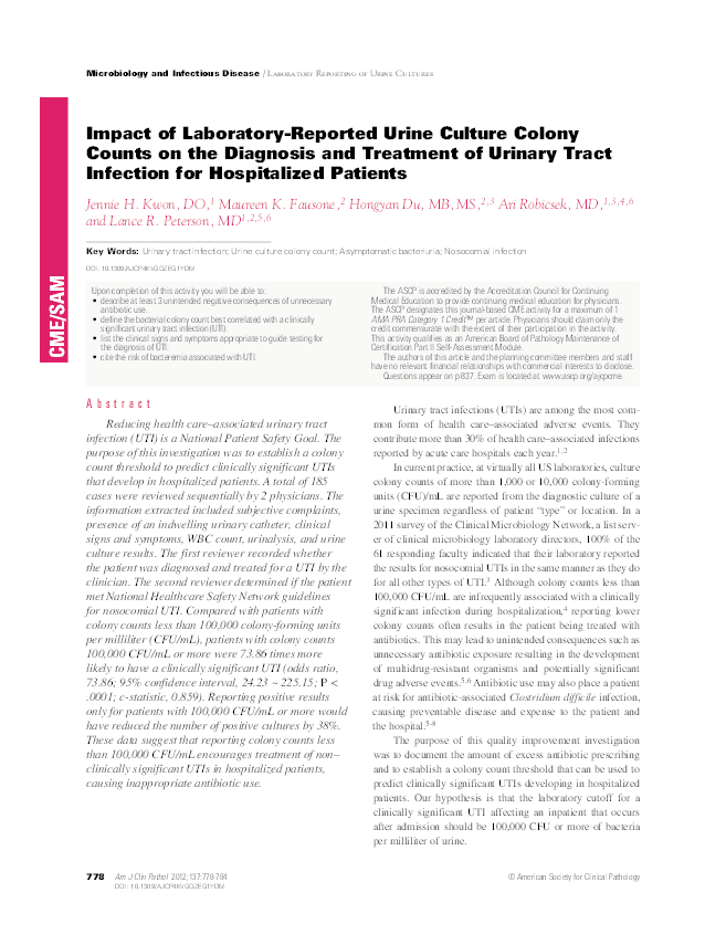 (PDF) Microbiology and Infectious Disease / Laboratory Reporting of ...