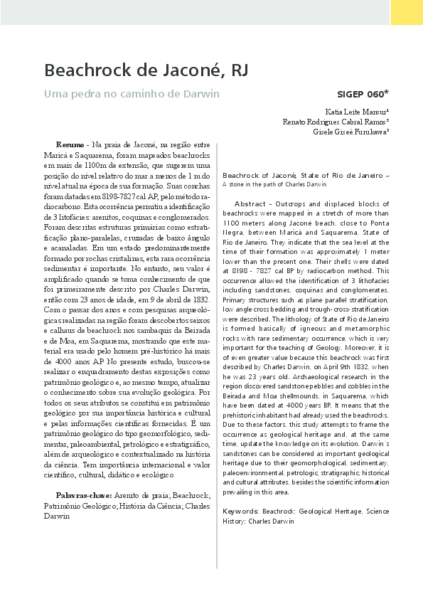 Beachrock de Jaconé, RJ: uma pedra no caminho de Darwin