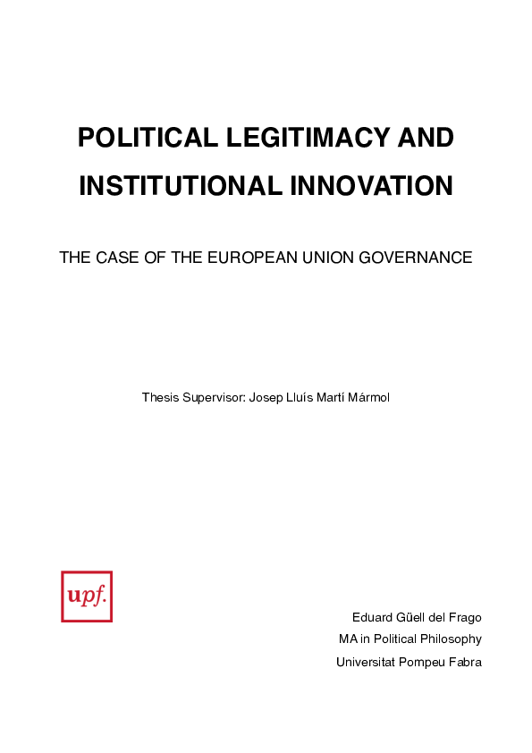 (PDF) Political Legitimacy and Institutional Innovation: the case of ...