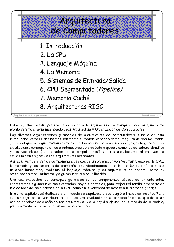 (PDF) Arquitectura de Computadores