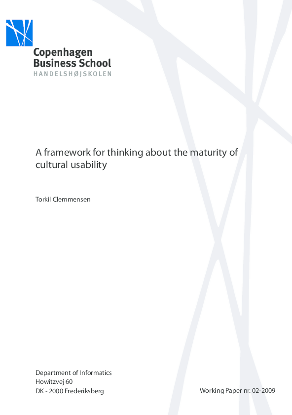 (PDF) A framework for thinking about the maturity of cultural usability