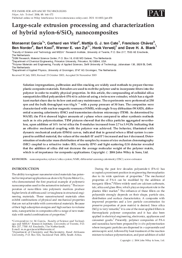 (PDF) Large‐scale extrusion processing and characterization of hybrid ...