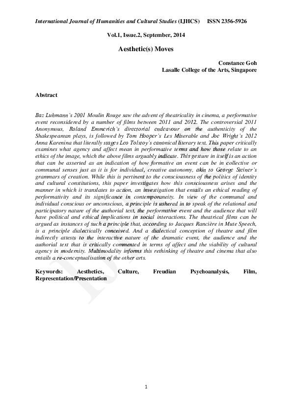 (PDF) Aesthetic(s) Moves (by Constance Goh)