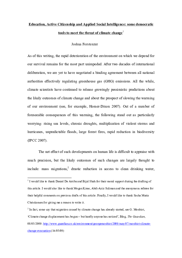 (PDF) Education, Active Citizenship and Applied Social Intelligence: some democratic tools to ...