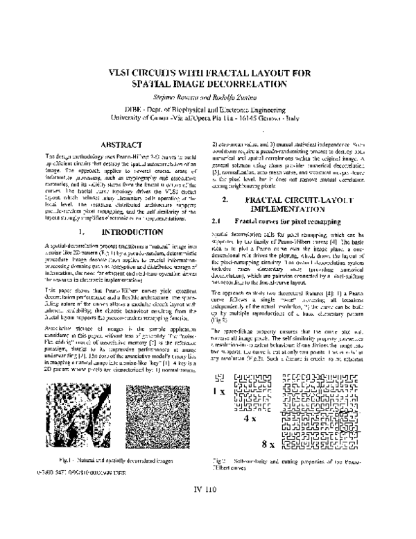 Pdf Vlsi Circuits With Fractal Layout For Spatial Image Decorrelation