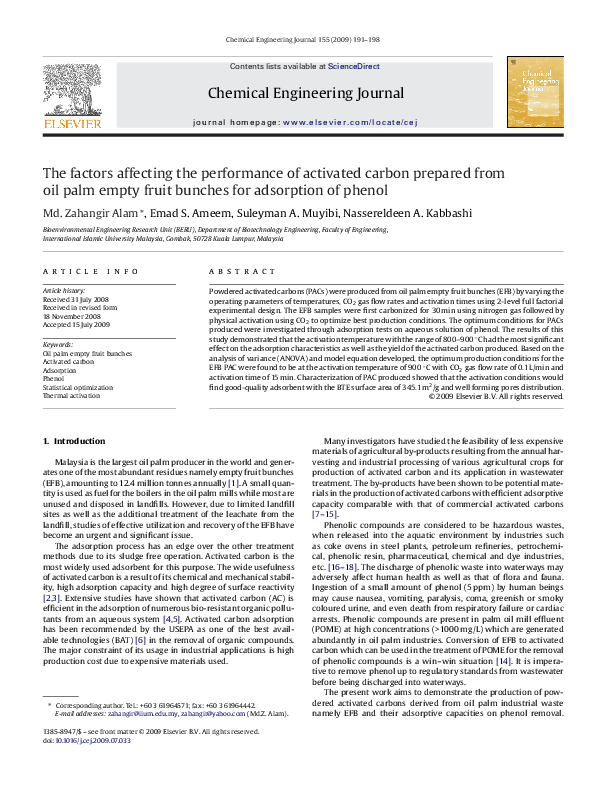(PDF) The factors affecting the performance of activated carbon prepared from oil palm empty ...
