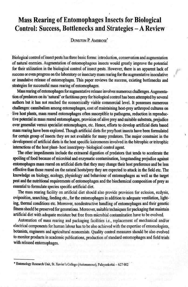 (PDF) 258. Mass Rearing of Entomophages Insects for Biological Control ...