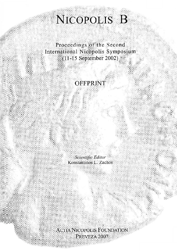The Caryatid column of Nicopolis: A new Hadrianic Find in Nicopolis B. Proceedings of the Second ...