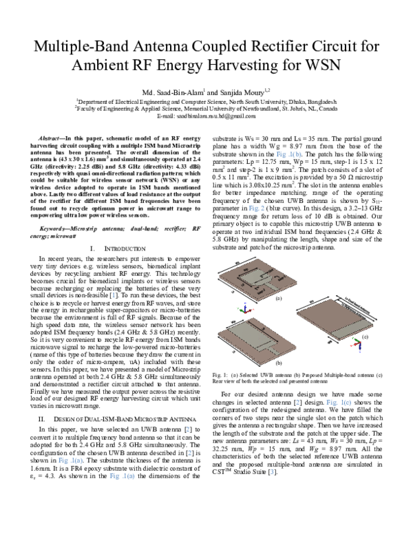 (PDF) Multiple-Band Antenna Coupled Rectifier Circuit for Ambient RF ...