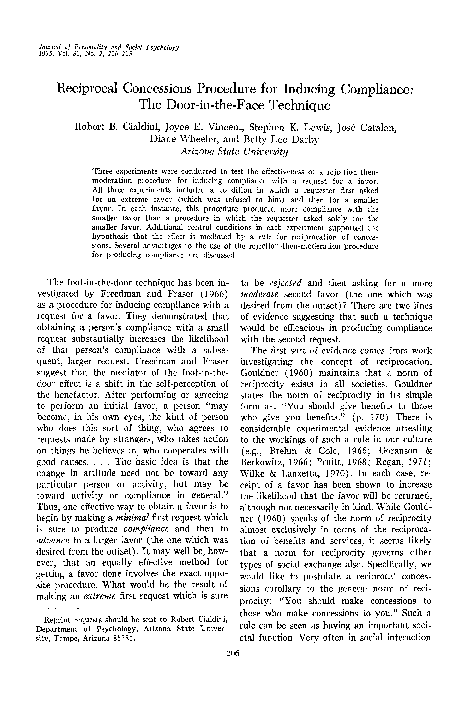 (PDF) Reciprocal concessions procedure for inducing compliance: The ...