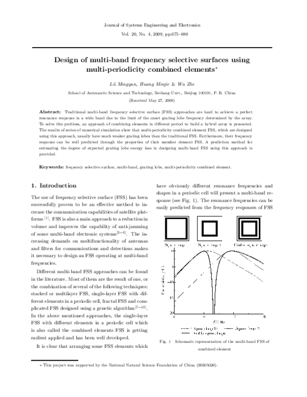 Pdf [2] 2009 Design Of Multi Band Frequency Selective Surfaces Using Multi Periodicity