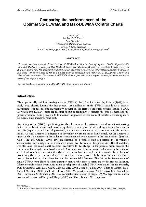 (PDF) Comparing the performances of the Optimal SS-DEWMA and Max-DEWMA ...