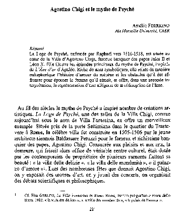 (PDF) Agostino Chigi et le mythe de Psyché (cahiers d'études romanes n ...