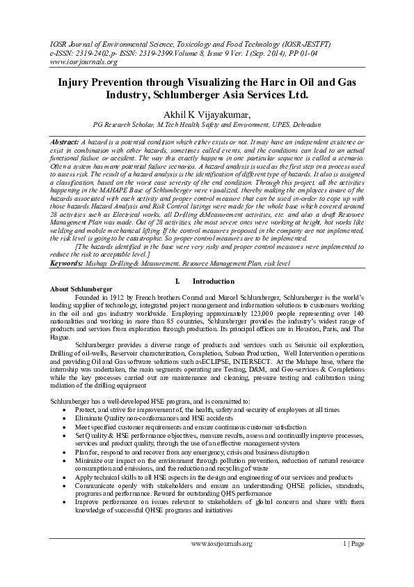 (PDF) Injury Prevention through Visualizing the Harc in Oil and Gas ...