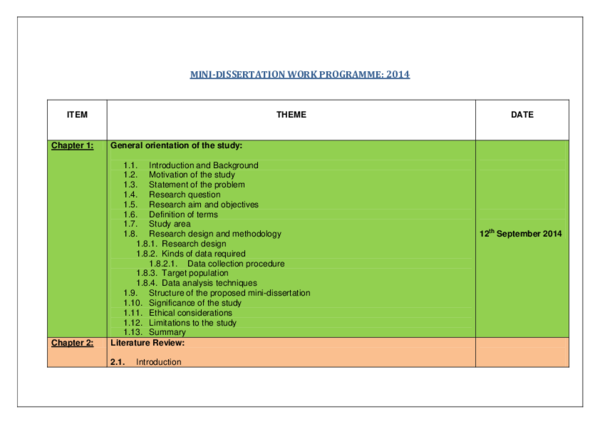 (DOC) Dissertation work program