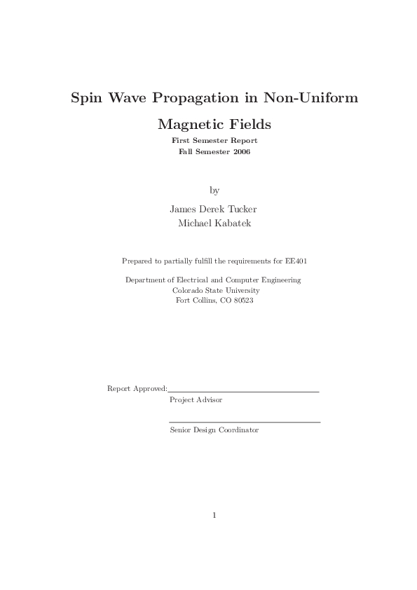 (PDF) Spin Wave Propagation in Non-Uniform Magnetic Fields