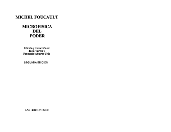 (PDF) MICHEL FOUCAULT MICROFISICA DEL PODER