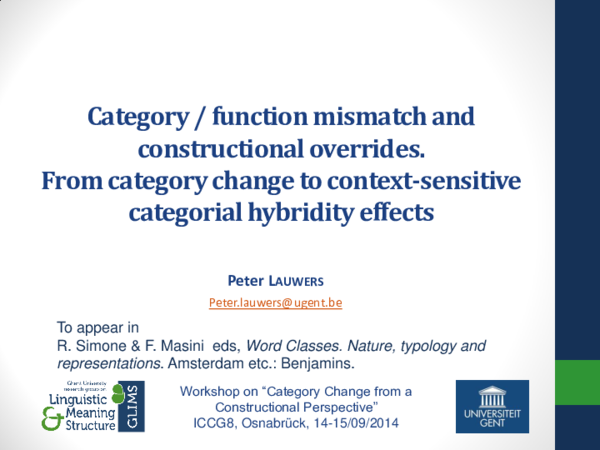 (PPT) Category / function mismatch and constructional overrides. From ...