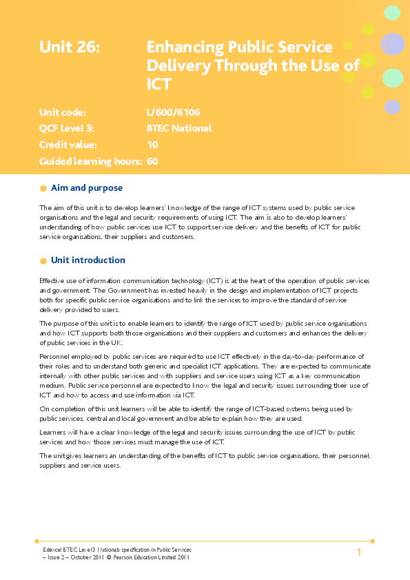 (PDF) Edexcel BTEC Level 3 Nationals specification in Public Services ...