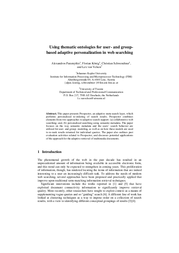 (PDF) Using Thematic Ontologies for User and Group-Based Adaptive Personalization in Web Searching