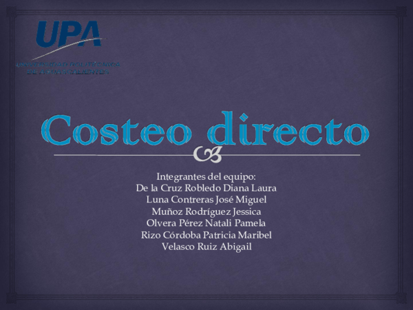(PPT) Costeo directo- Exposicion
