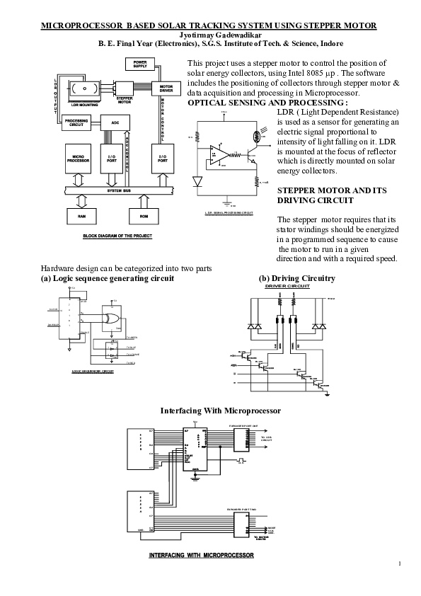 Pdf Microprocessor Based Solar Tracking System Using Stepper Motor