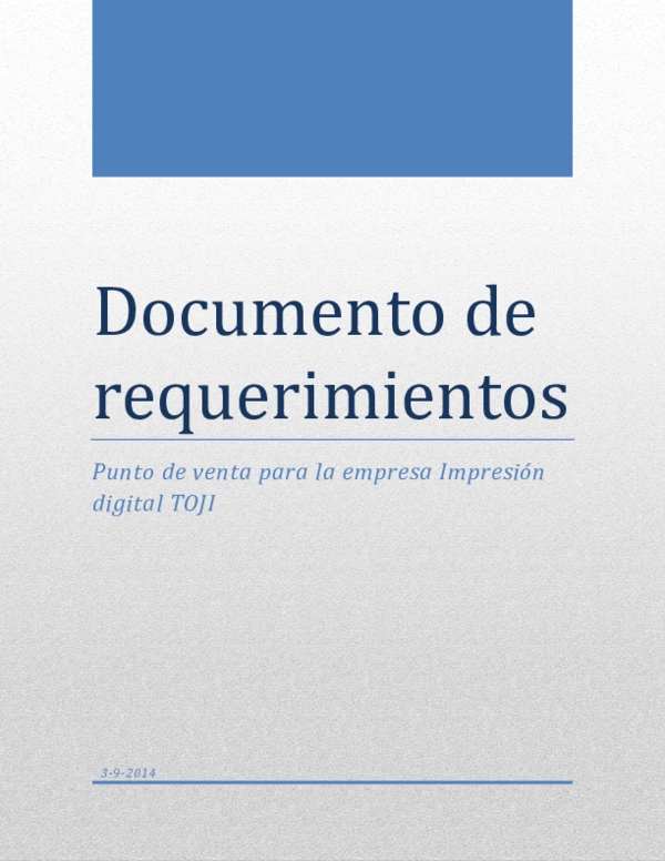 (PDF) Documento de requerimientos
