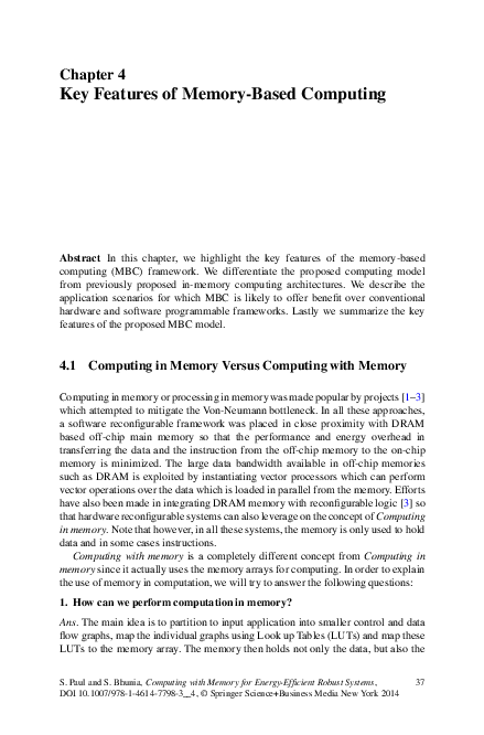 (PDF) Key Features of Memory-Based Computing