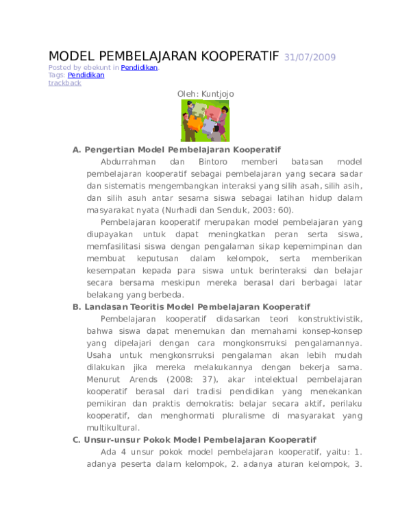 (DOC) MODEL PEMBELAJARAN KOOPERATIF 31