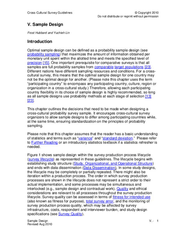 (PDF) V. Sample Design