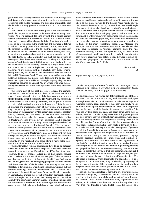 (PDF) Mark Bassin (review in English): Christian W. Spang, Karl ...