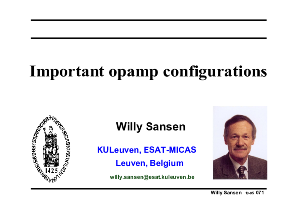 (PDF) Willy Sansen 10-05 071 Important opamp configurations