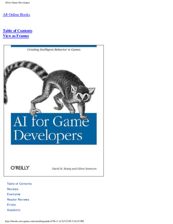 (PDF) AI For Game Developers (2004)