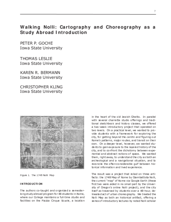 (PDF) Walking Nolli: Cartography and Choreography as a Study Abroad ...