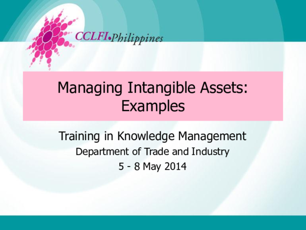 (PDF) Examples of Managing Intangible Assets