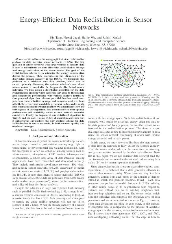 (PDF) Energy-Efficient Data Redistribution in Sensor Networks