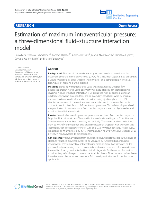 Pdf R Estimation Of Maximum Intraventricular Pressure A Three