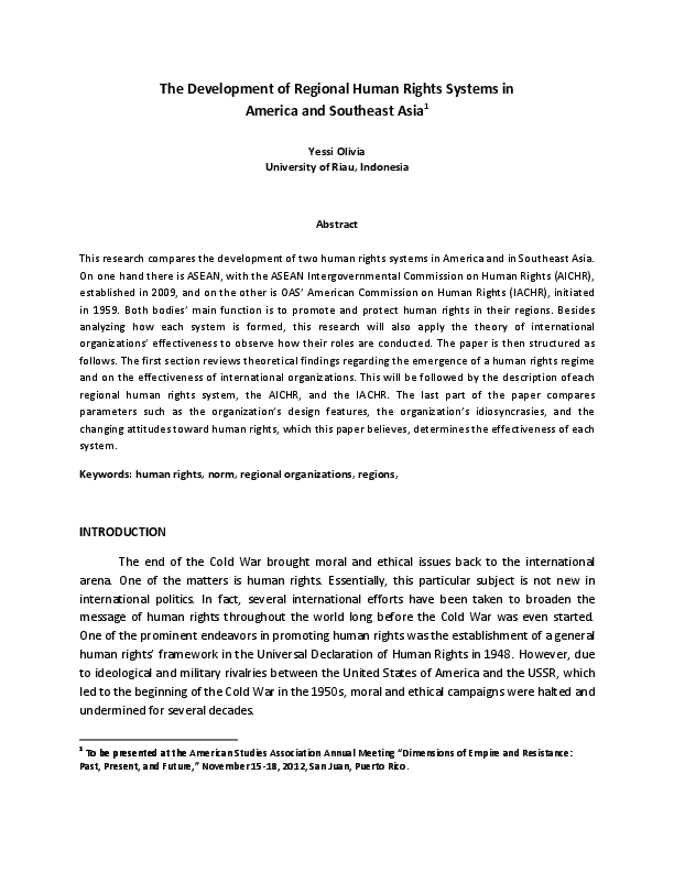 (PDF) The Development of Regional Human Rights Systems in America and ...