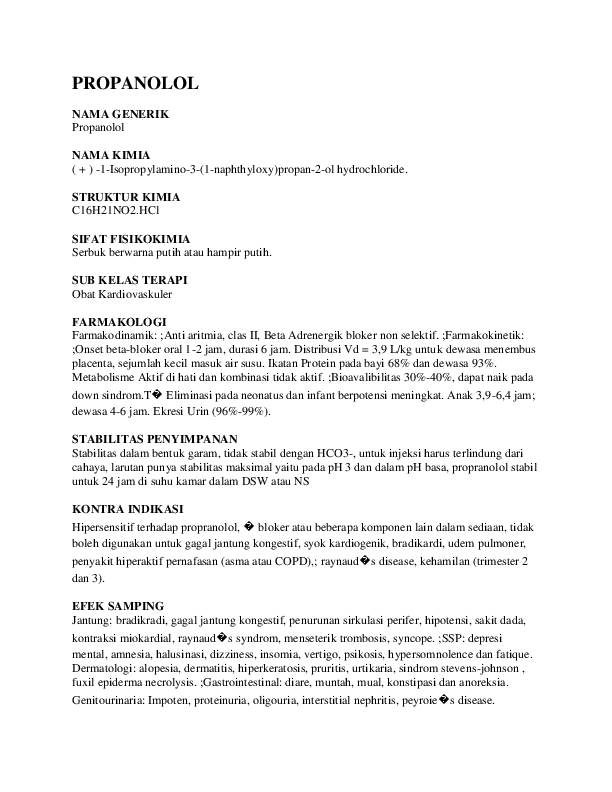 (DOC) PROPANOLOL