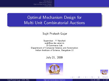 (PDF) Optimal Mechanism Design for Multi Unit Combinatorial Auctions