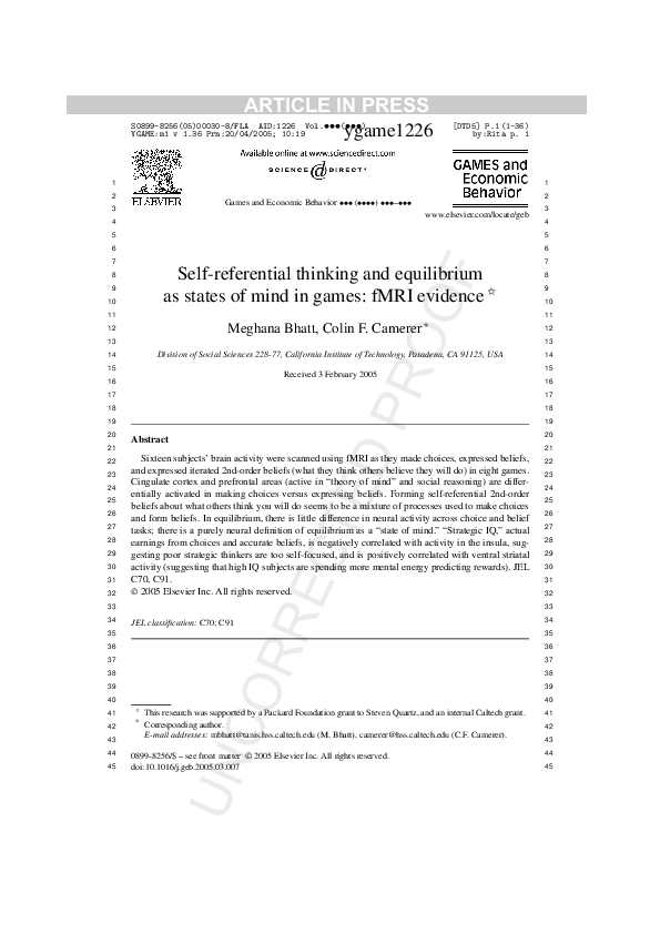 (PDF) Self-referential thinking and equilibrium as states of mind in ...