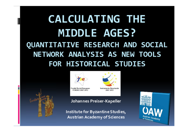 (PDF) Calculating the Middle Ages? Quantitative Research and Social ...