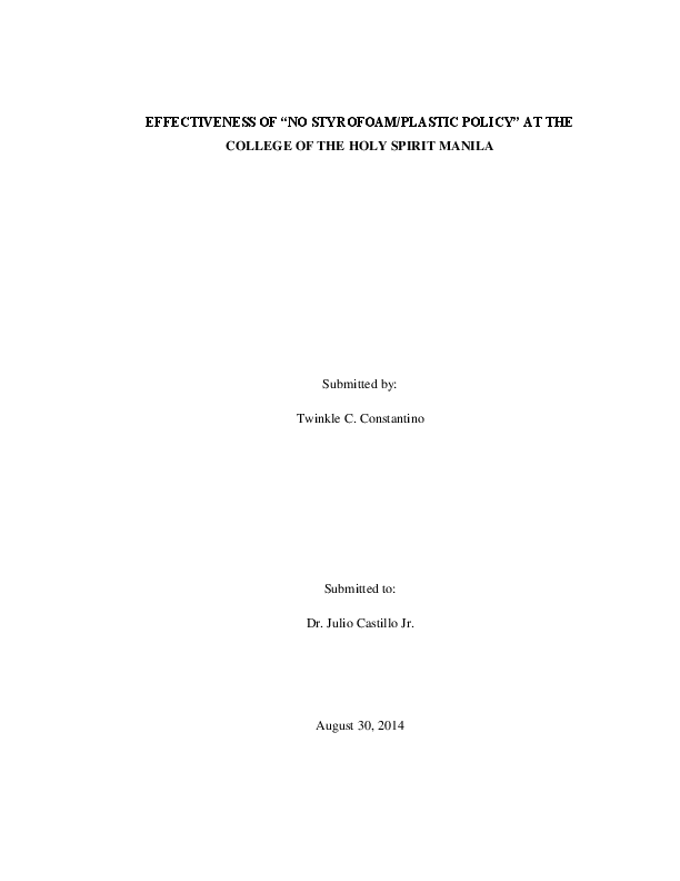 (DOC) No Styro Plastic Policy 2