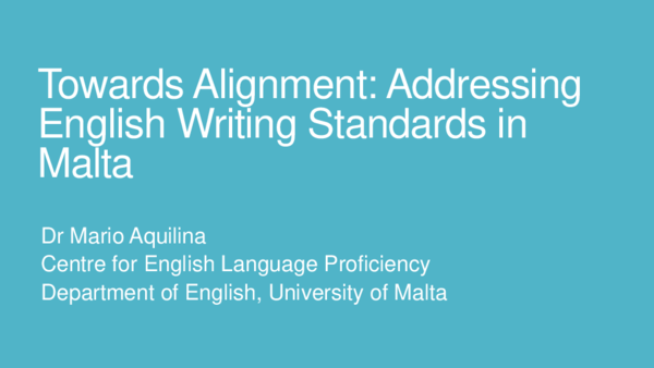 (PPT) Towards Alignment: Addressing English Writing Standards in Malta