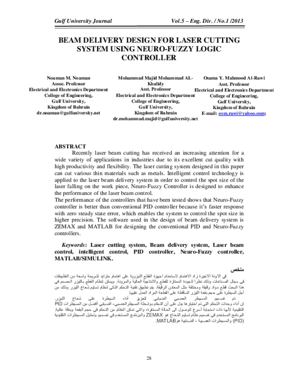 (PDF) BEAM DELIVERY DESIGN FOR LASER CUTTING