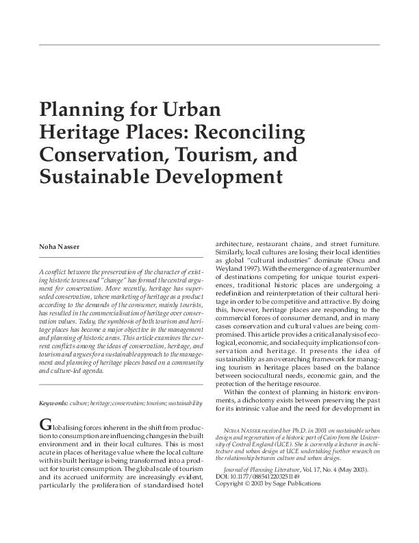 (PDF) Planning for urban heritage places: reconciling conservation ...
