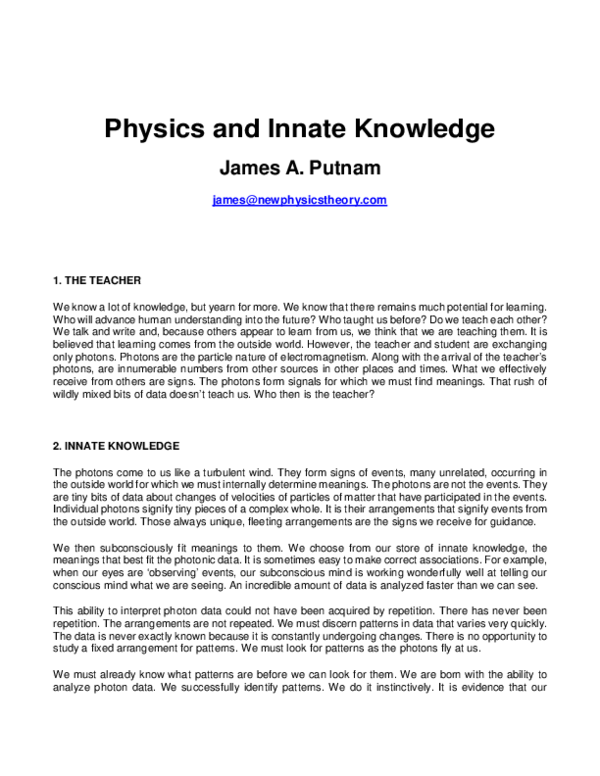 (PDF) Human Innate Knowledge