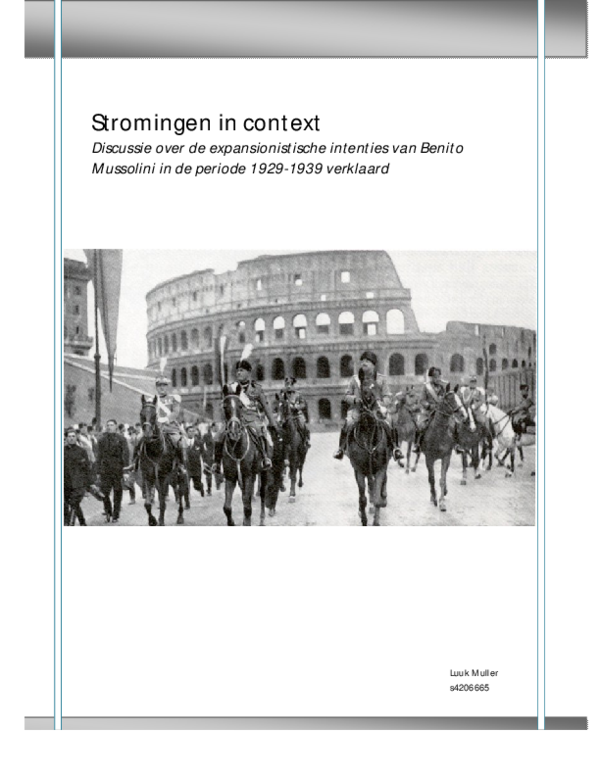 (PDF) Stromingen in context. Discussie over de expansionistische ...